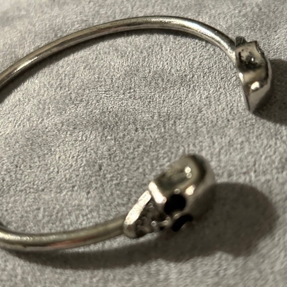 Jewelry | Vintage Silvertone Skeleton Cuff Bracelet Gothic | Poshmark